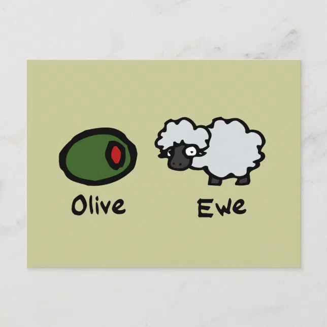 Olive Ewe Postcard | Zazzle