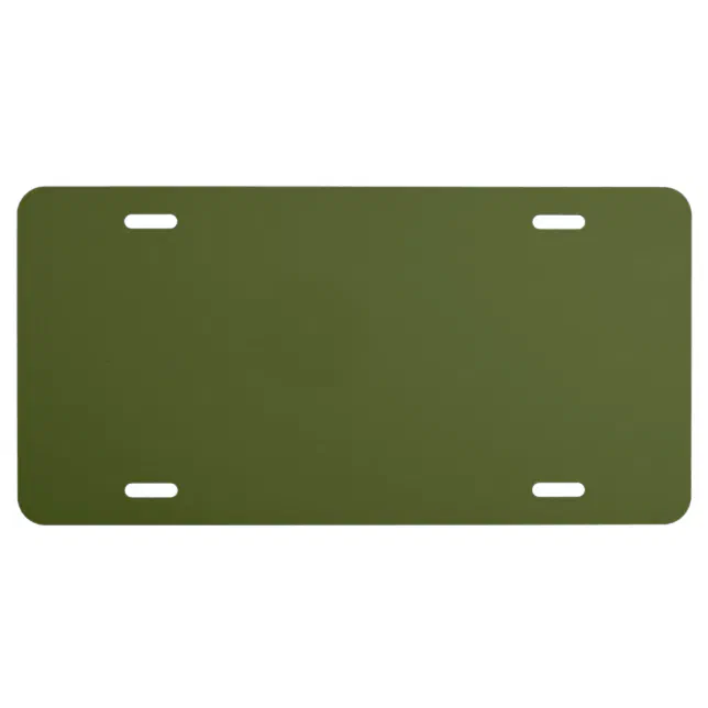 Olive Green Color Design Customize This License Plate | Zazzle