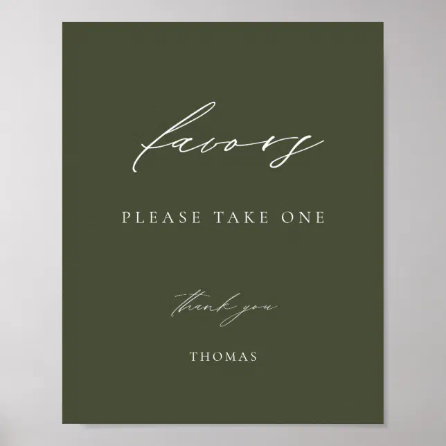 Olive Green Favor Poster | Zazzle