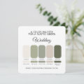 Olive Green Rustic Wedding Color Palette Card | Zazzle