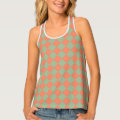 Olive Green Salmon Pink Checker Diamond Pattern Tank Top | Zazzle