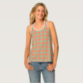 Olive Green Salmon Pink Checker Diamond Pattern Tank Top | Zazzle