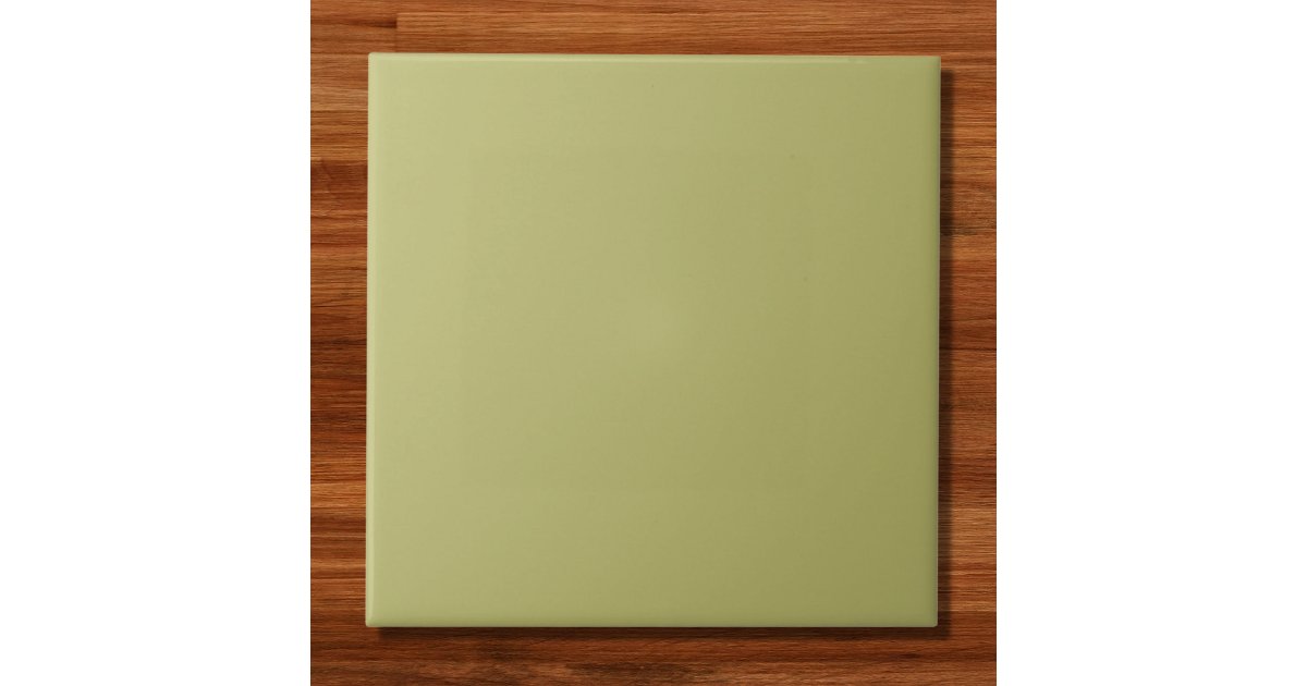 Olive Green Solid Color Ceramic Tile | Zazzle