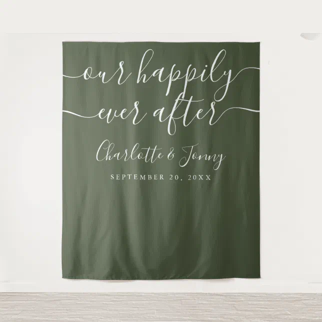 Olive Green Wedding Photo Booth Backdrop | Zazzle