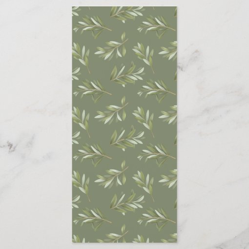 Olive Leaves Gold Branch Wedding Menu | Zazzle