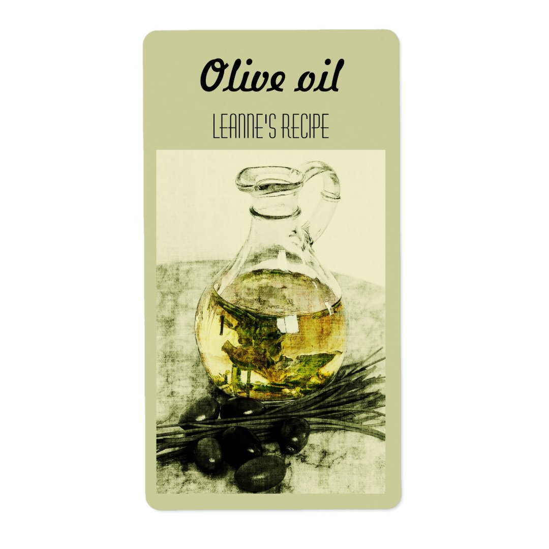 Olive oil and chives label | Zazzle