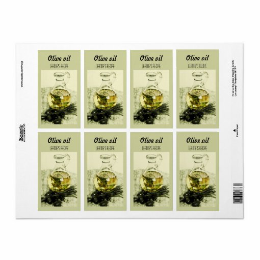 Olive oil and chives label | Zazzle