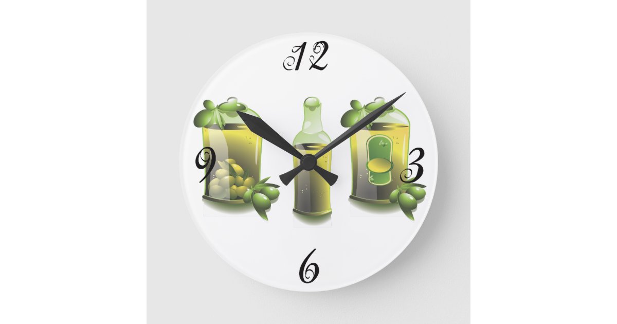 Olive Oil Kitchen Wall Clock | Zazzle