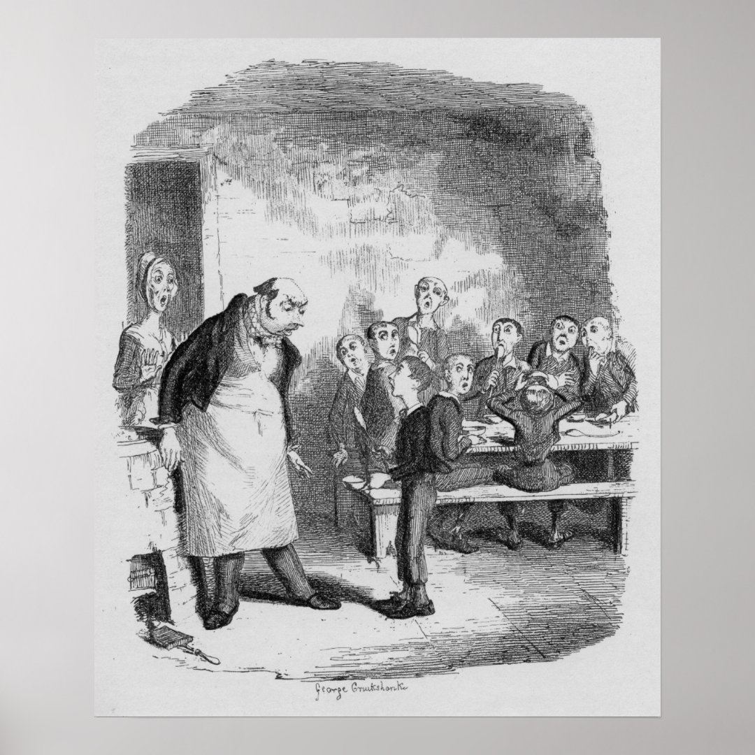 Oliver asking for more poster | Zazzle