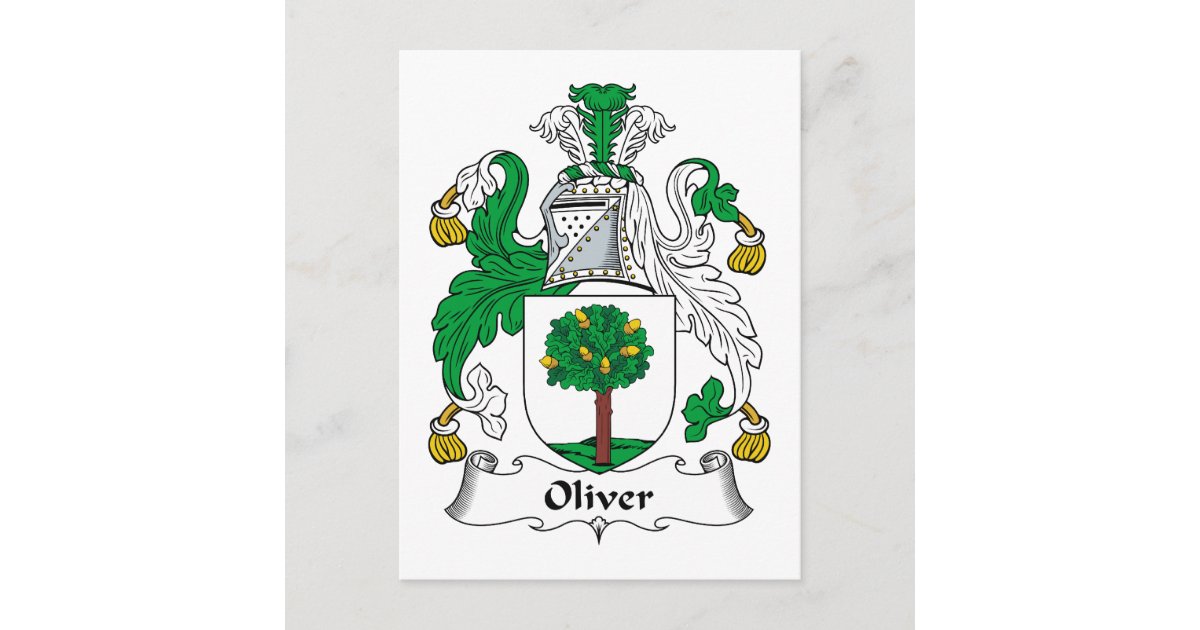 Oliver Family Crest Postcard | Zazzle