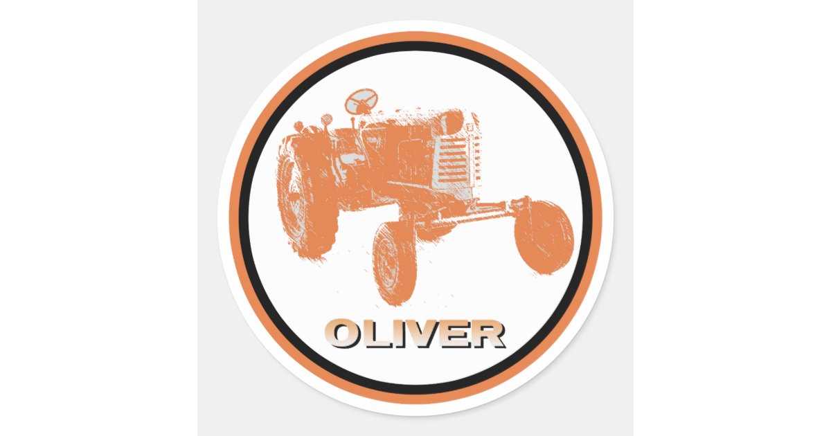 Oliver Farming Decal Classic Round Sticker | Zazzle