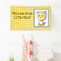 Oliver Owl Yellow & White Welcome Home Banner | Zazzle