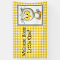 Oliver Owl Yellow & White Welcome Home Banner | Zazzle