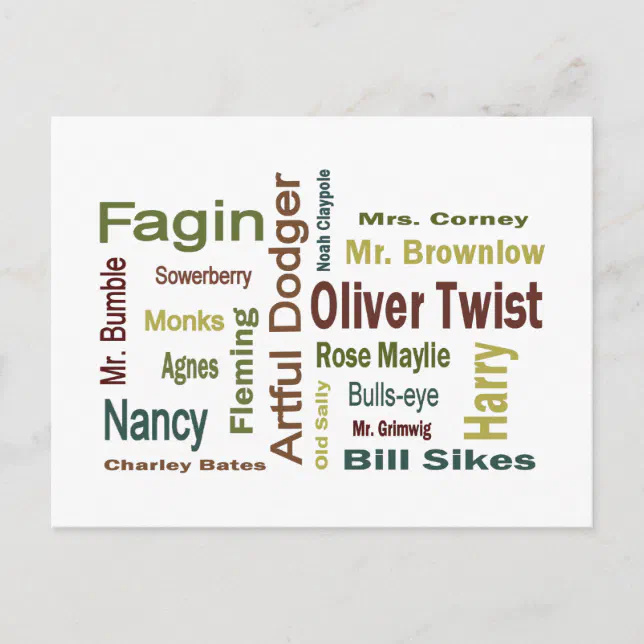 Oliver Twist Characters Postcard | Zazzle