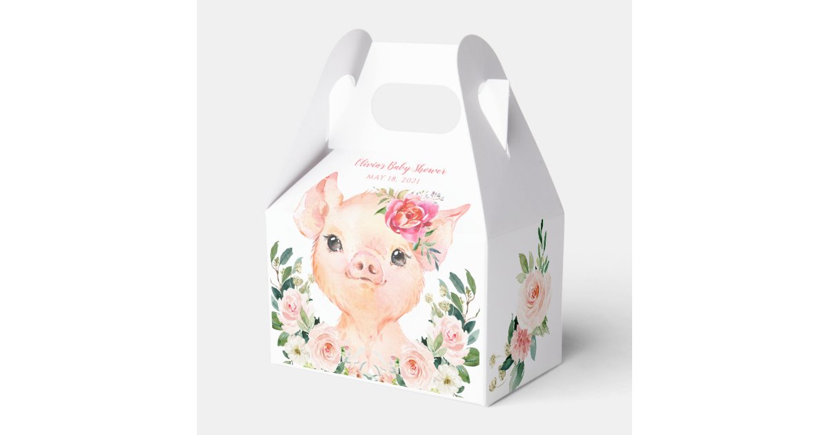 Olivia Pigsley - Pig Baby Shower Favor Boxes | Zazzle