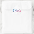 Olivia Stylish Cursive Classic Round Sticker | Zazzle