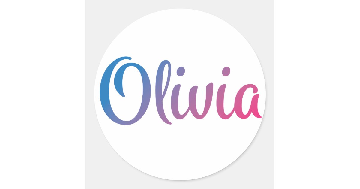 Olivia Stylish Cursive Classic Round Sticker | Zazzle
