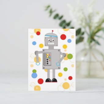 Ollie The Robot Postcard | Zazzle
