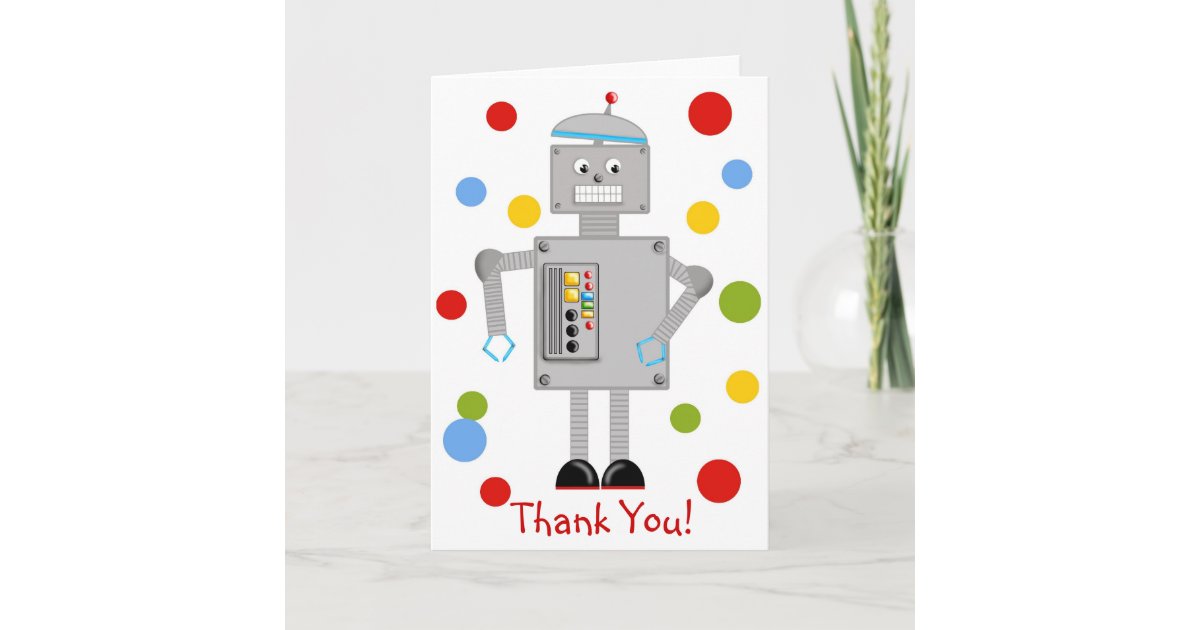 Ollie The Robot Thank You Card | Zazzle