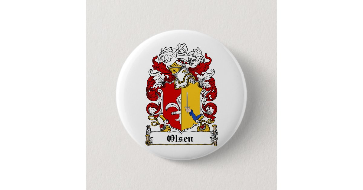 Olsen Family Crest Button | Zazzle
