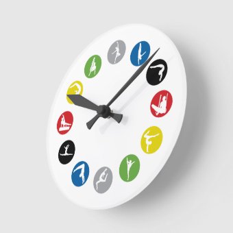 Olympic Gymnastics Wall Clock | Zazzle