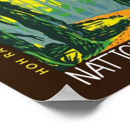 Olympic National Park Hoh Rainforest Distressed Poster | Zazzle