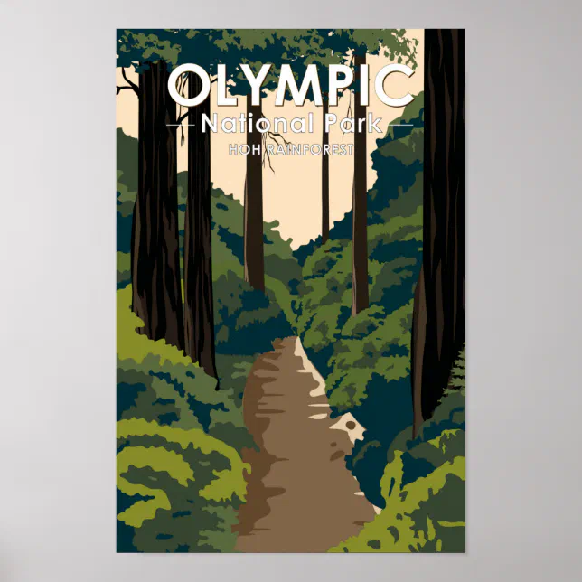 Olympic National Park Hoh Rainforest Vintage Poster | Zazzle