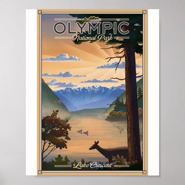 Olympic National Park Litho Artwork Poster | Zazzle