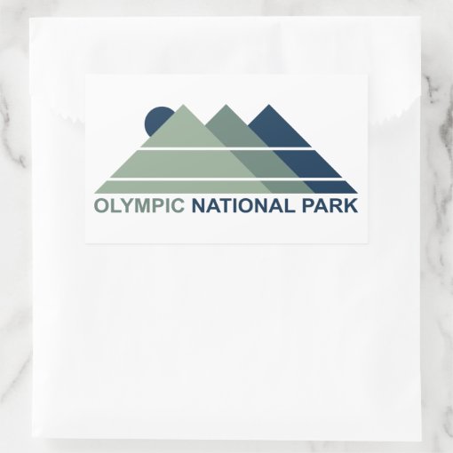 Olympic National Park Mountain Sun Rectangular Sticker | Zazzle