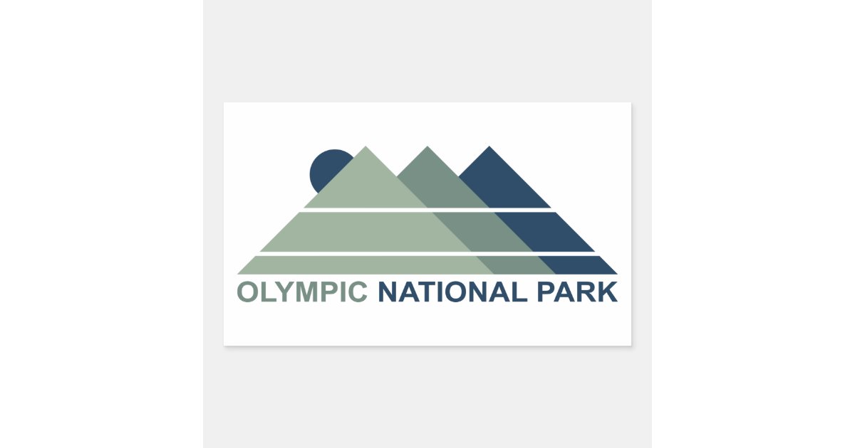 Olympic National Park Mountain Sun Rectangular Sticker | Zazzle