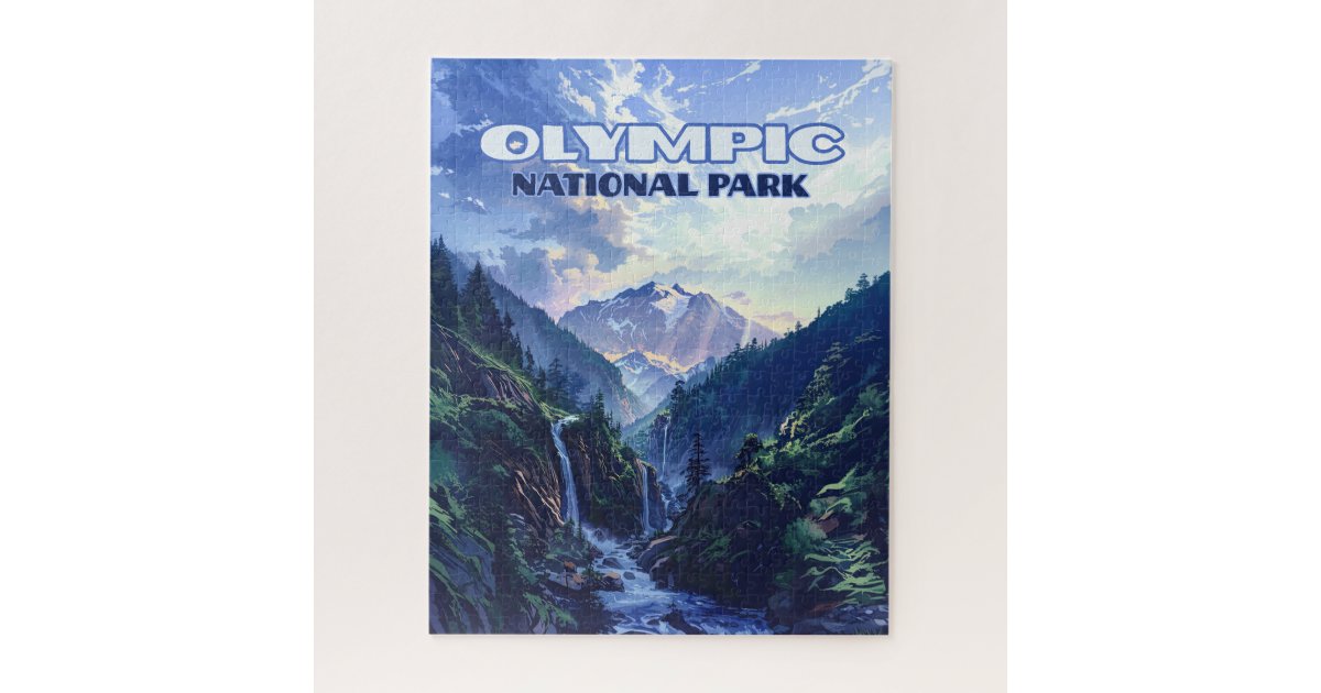 Olympic National Park Washington Mountains Vintage Jigsaw Puzzle | Zazzle