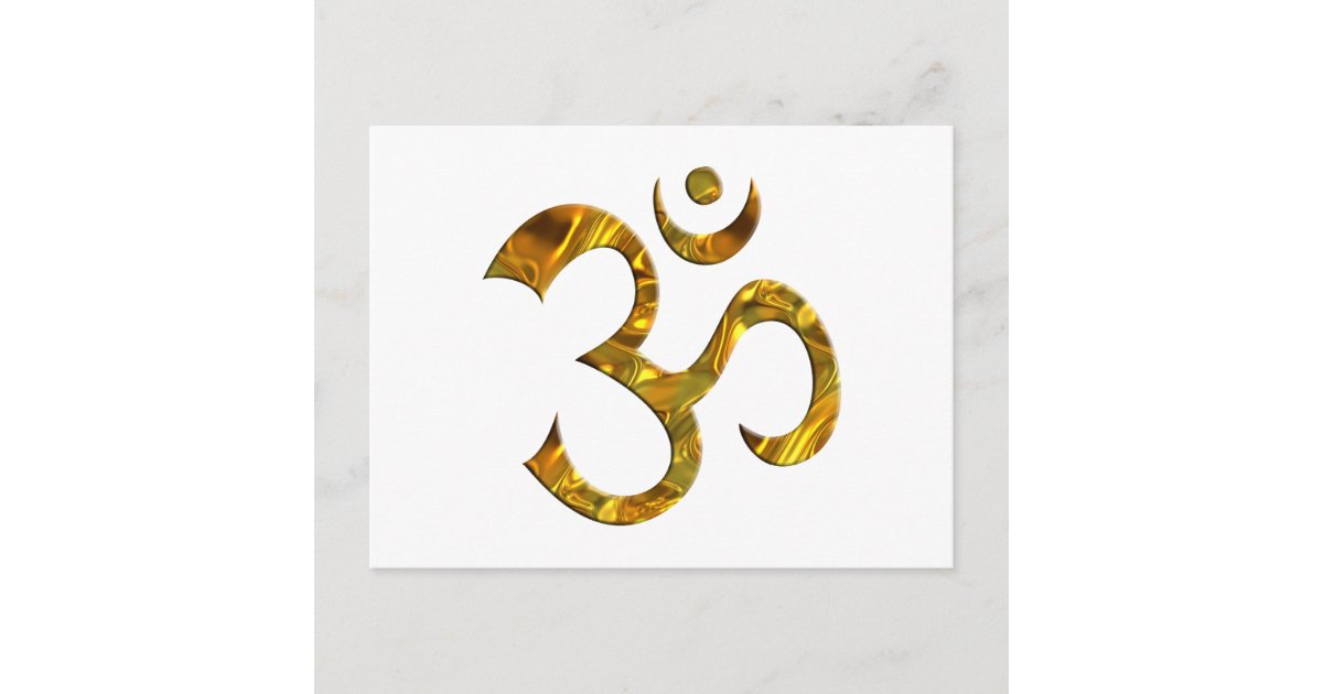 OM / AUM - GOLD POSTCARD | Zazzle