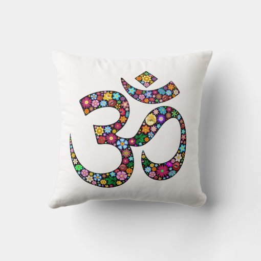 Om Aum Namaste Yoga Symbol pillow | Zazzle