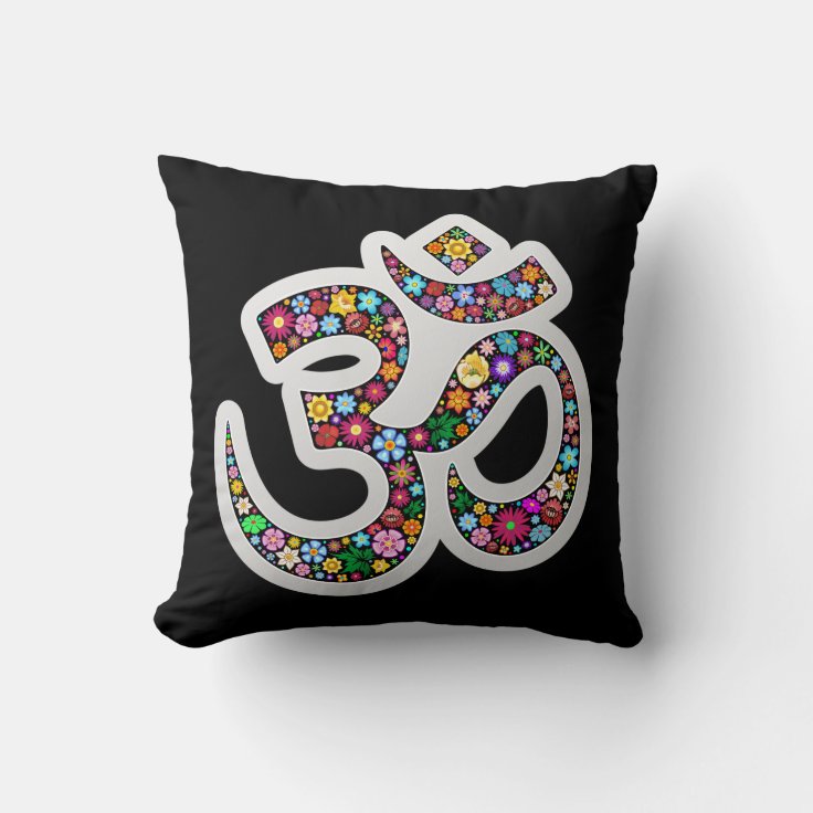 Om Aum Namaste Yoga Symbol pillow | Zazzle