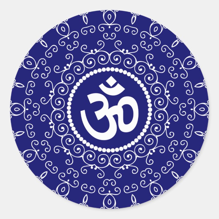 Om Design Classic Round Sticker | Zazzle.com