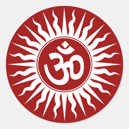 Om Design Classic Round Sticker | Zazzle.com