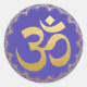 Om HIndu Meditation Symbol Yoga Faux Gold Violet Classic Round Sticker ...