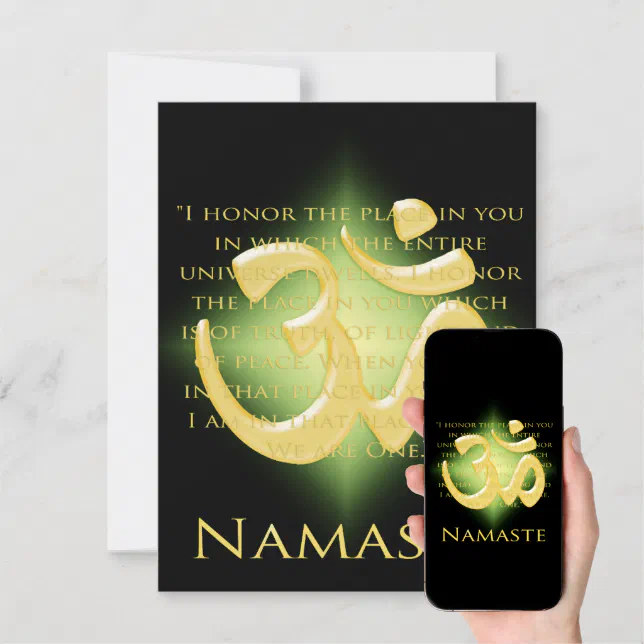 Om in Black & Gold - Namaste Invitation | Zazzle