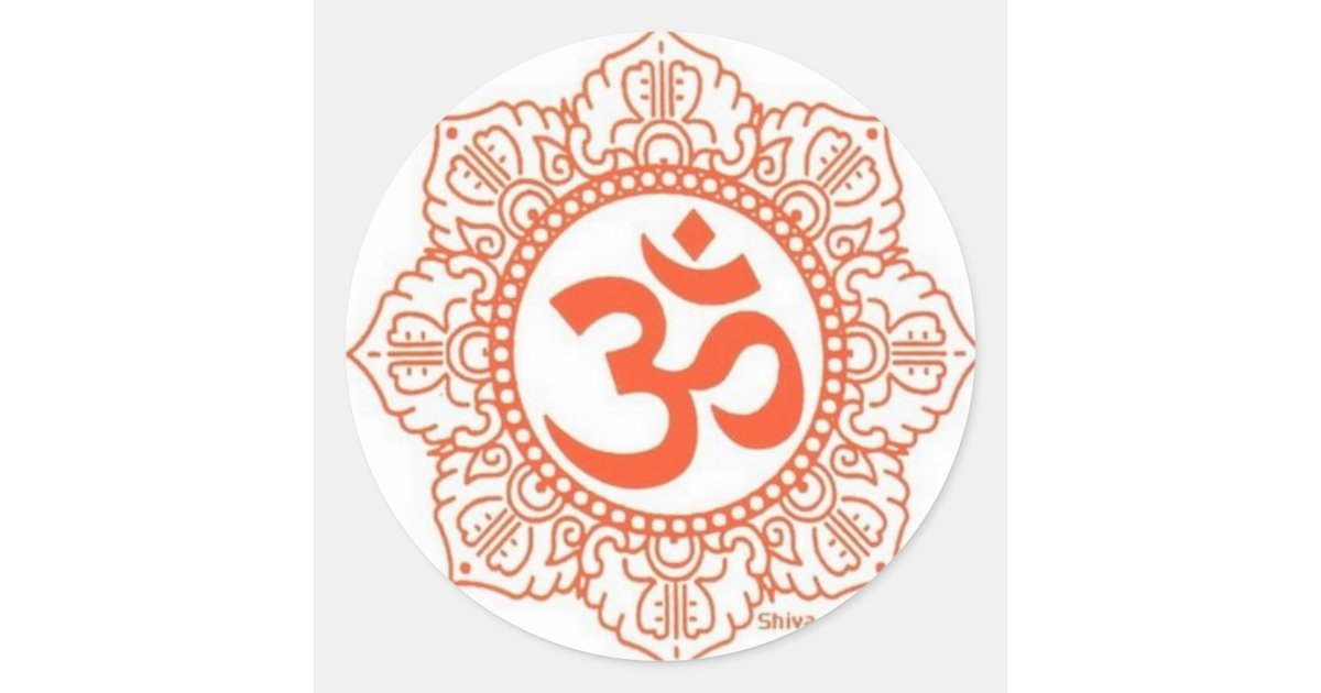 om shanti classic round sticker | Zazzle