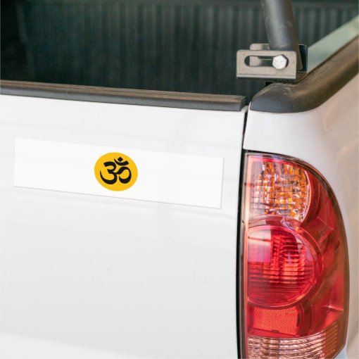 Om Symbol, black circle with gold Bumper Sticker | Zazzle