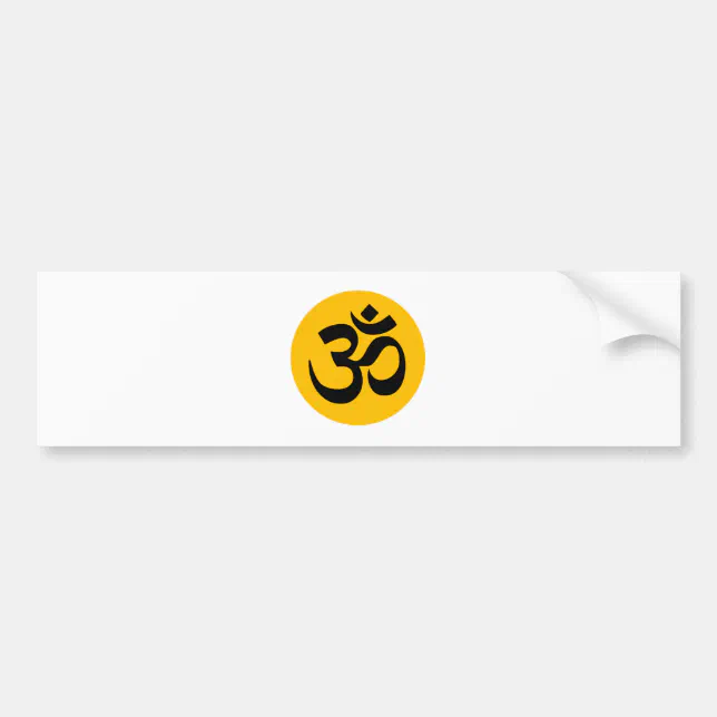 Om Symbol, black circle with gold Bumper Sticker | Zazzle