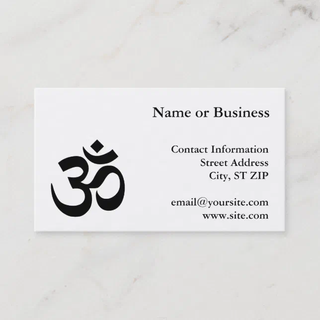 Om Symbol Business Card | Zazzle