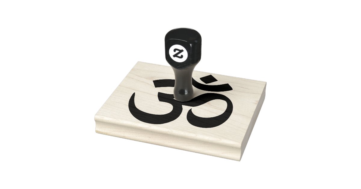 Om Symbol Sanskrit Script Rubber Stamp | Zazzle