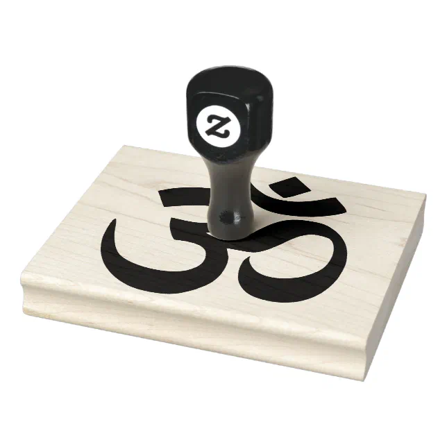 Om Symbol Sanskrit Script Rubber Stamp | Zazzle