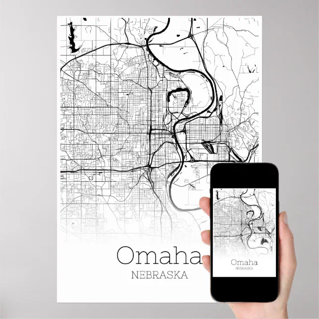 Omaha Map - Nebraska - City Map Poster | Zazzle