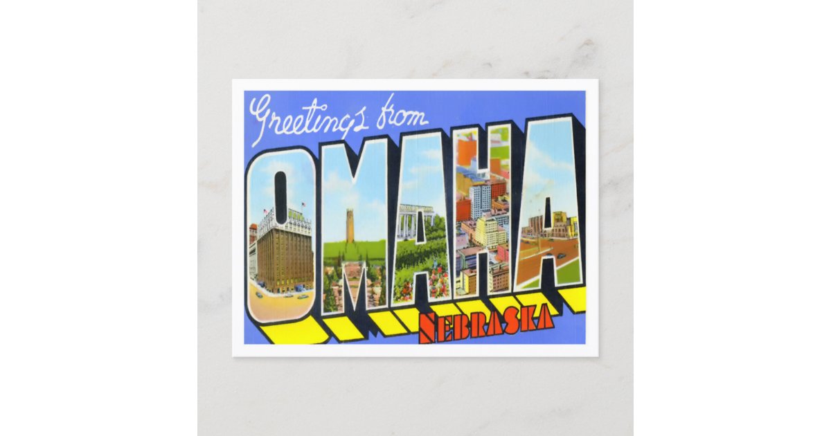 Omaha, Nebraska Big Letters Postcard | Zazzle
