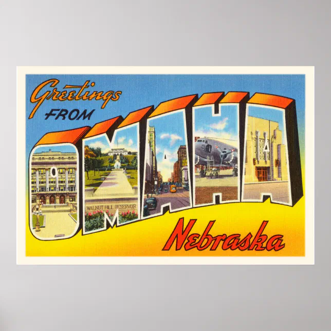 Omaha Nebraska NE Old Vintage Travel Souvenir Poster | Zazzle