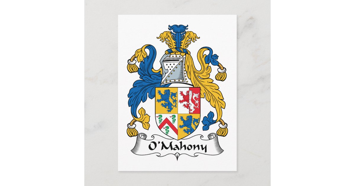 O'Mahony Family Crest Postcard | Zazzle