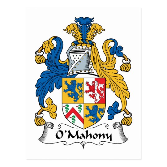 O'Mahony Family Crest Postcard | Zazzle.com
