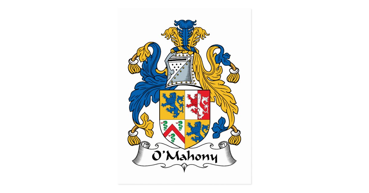 O'Mahony Family Crest Postcard | Zazzle.com